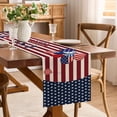 4th Of July Table Runner, Red White Blue Patriotic Table Decor, Linen ...