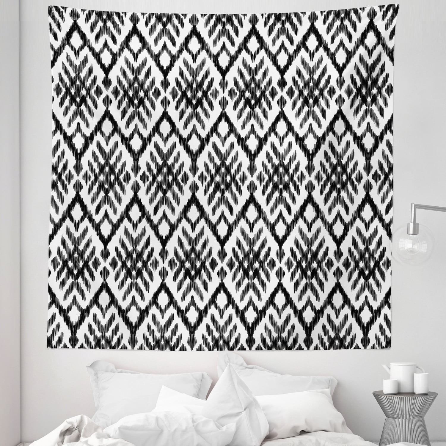 Tribal Tapestry, Diagonal Bohemic Design with Stripes and Little ...