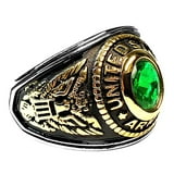 Trustmark Unisex Simulated Emerald US Army Two-Tone Stainless Steel ...