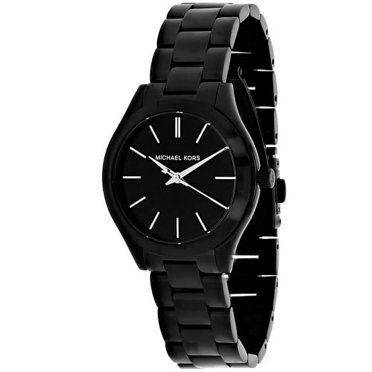 Michael Kors Women's Classic Slim Runway Black-Tone Stainless Steel ...