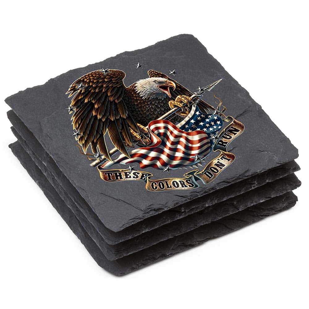 Patriotic American Natural Stone Coasters- These Colors Don't Run Gift ...
