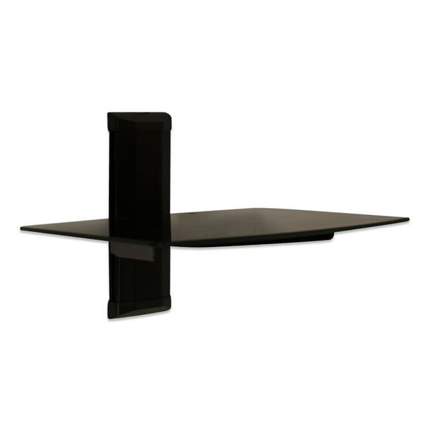 NavePoint Wall Mount Bracket Small Glass Floating Shelf For DVD DVR VCR ...