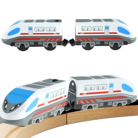 Electric Train Toy, with Magnetic Carriage Track Realistic Train Model ...