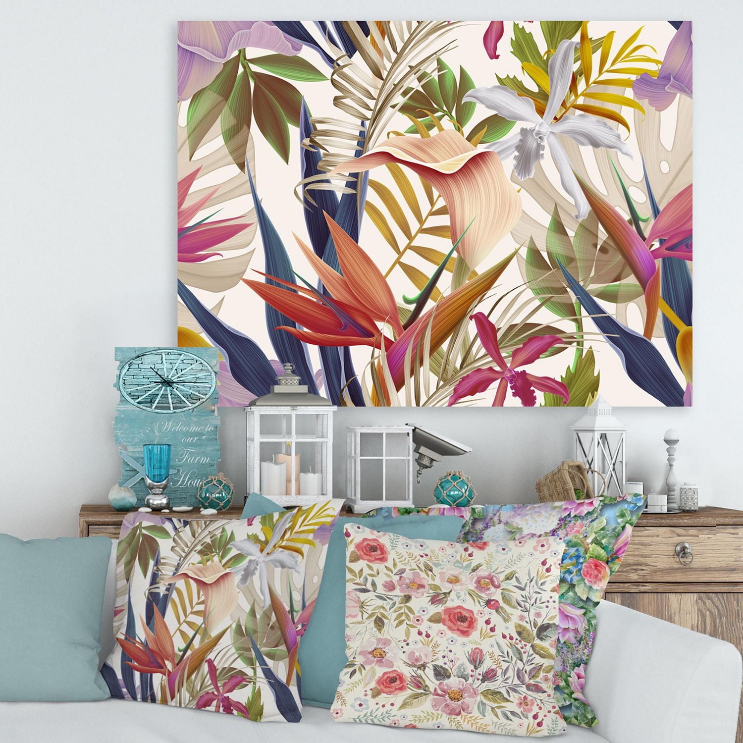 Designart Tropical VIntage Flowers III Canvas Wall Art - Walmart.ca