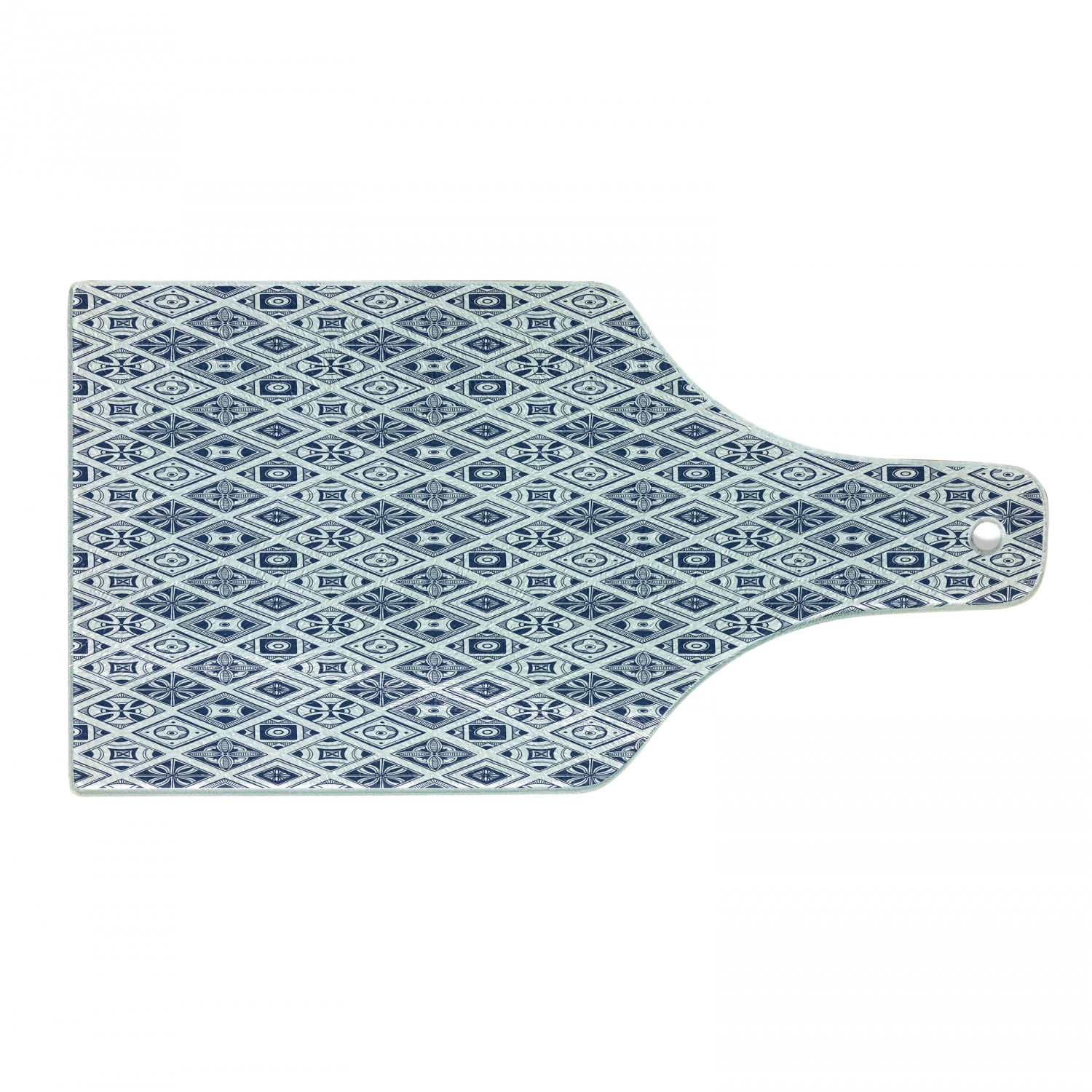 Navy Blue Cutting Board, Mediterranean Traditional Art Elements with ... Navy Blue Cutting Board, Mediterranean Traditional Art Elements with ...