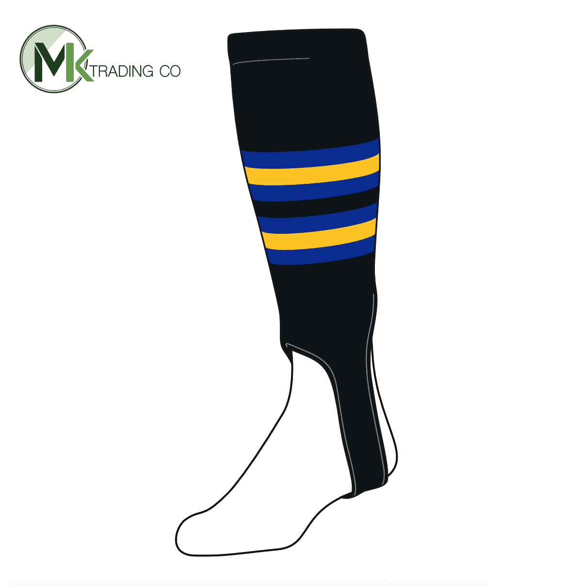 TCK Baseball Stirrups Large (300I, 5in) Black, Royal, Gold - Walmart.com