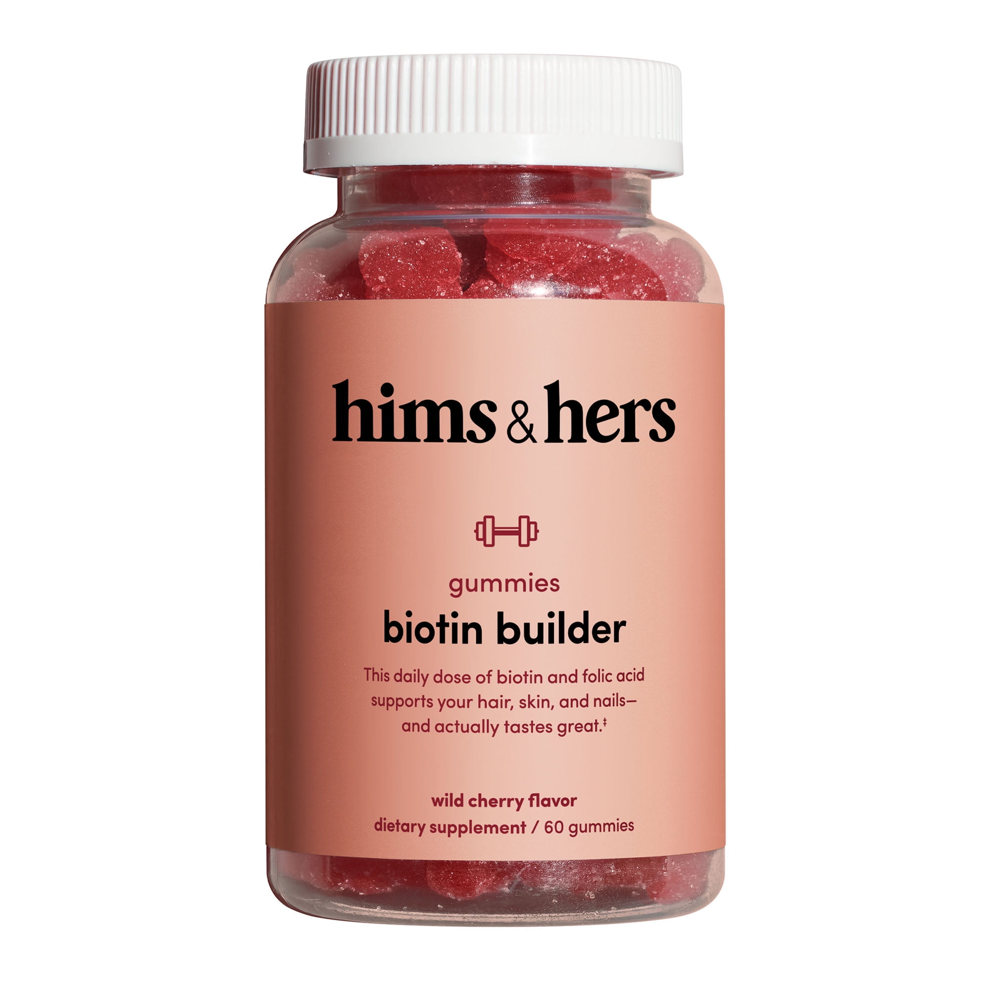 hims & hers Biotin Multivitamin Gummies for Stronger Hair, Cherry ...
