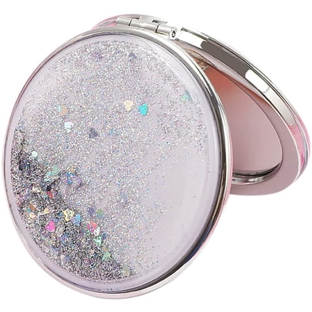 1 Pack Purple Quicksand Double-Sided Mirror Cutty Handheld Compact ...