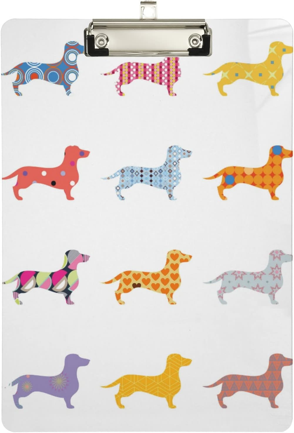 ZHANZZK Dachshund Dog White Clipboard Hardboard Wood Nursing Clip Board ...