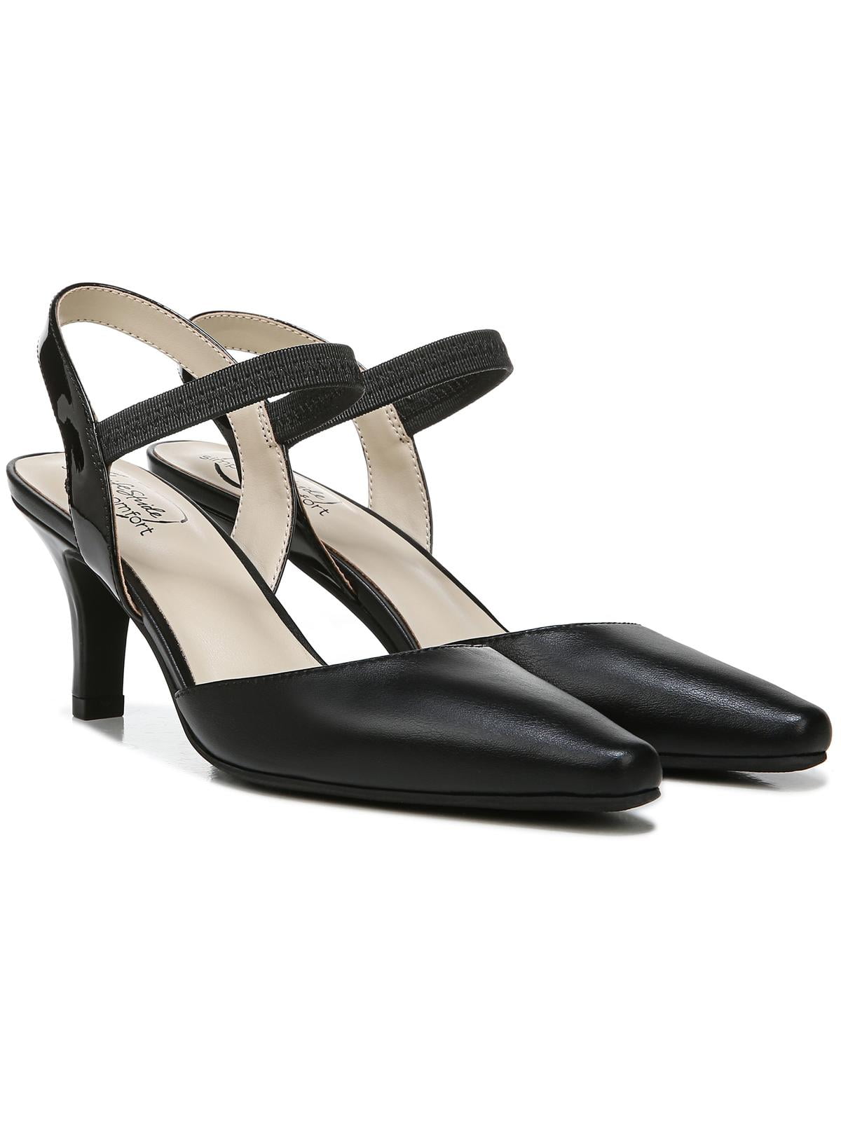 LifeStride Womens Kiley Faux Leather Pointed Toe Kitten Heels - Walmart.com