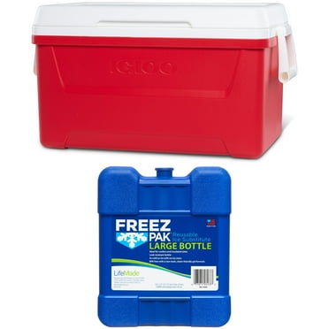 Igloo 48 QT Laguna Hard-Sided Ice Chest Cooler, Aqua, 1 Count and Freez ...