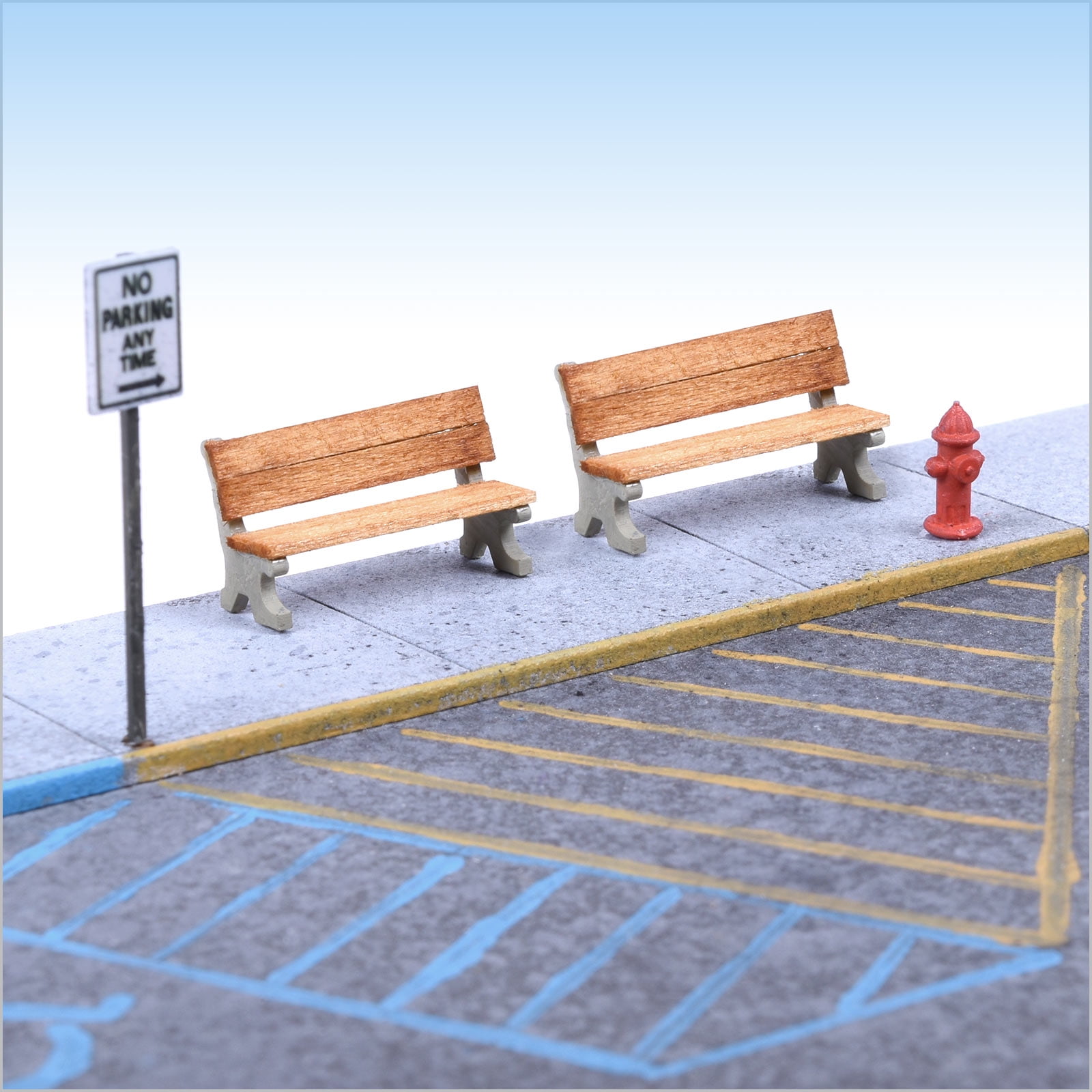 Modern-Style Park Benches / Railroad Platform Benches Kit, HO Scale, By ...
