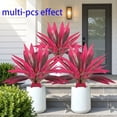 2 PCS Purple Artificial Tropical Plant, UV Resistant Faux Boston Fern ...
