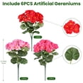 Artificial Geraniums Bright Red+rosy+pink 6PCS Outdoor Indoor Decor ...