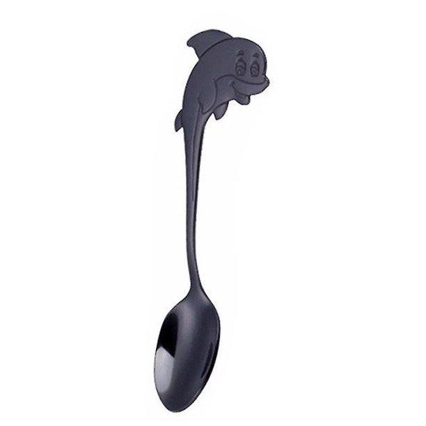 4pc Cute Dolphin Fish Shape Coffee Spoon Stainless Steel Kids Spoon ...