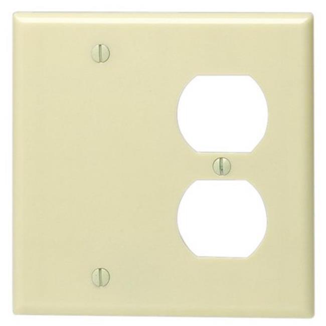 Leviton Ivory Double Gang Combo Blank & Duplex Wallplate 001-86008-0 ...