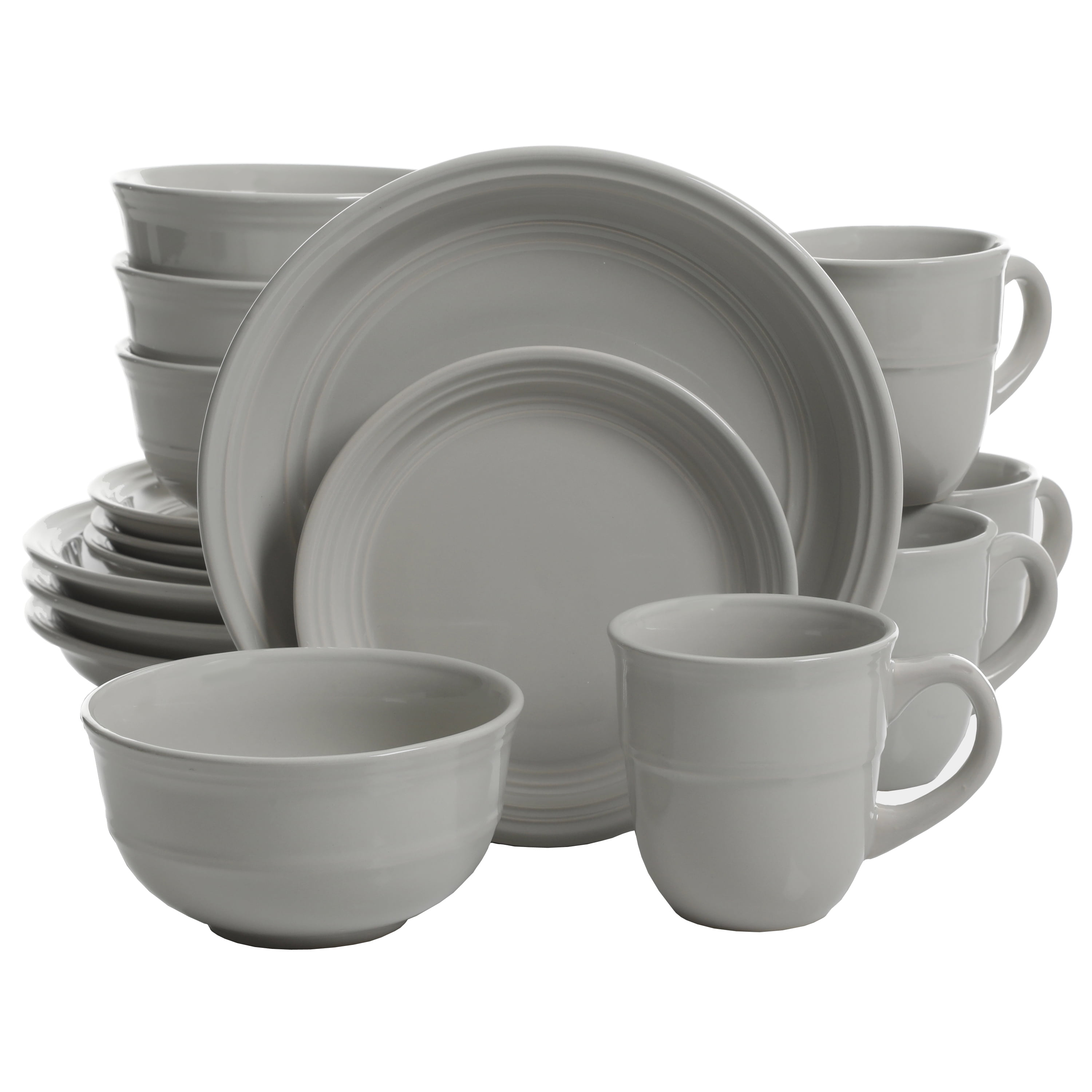 Mainstays Linen Rainforest 16-Piece Dinnerware Set - Walmart.com