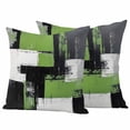 Abstract Graffiti Outdoor Throw Pillow Covers Set of 2, Green Black ...