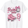 CLOTEX Rolling Into 9 Years Old Roller Skating Girl 9th Birthday T ...