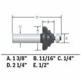 Bosch 1 3/8In X 11/16In Carbide Tipped Cove And Bead Router Bit ...