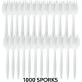 PLASTICPRO Plastic Sporks Disposable Silverware Medium Weight Cutlery ...