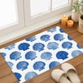 Blue Scallops Shell Door Mat 18x30 Inch Sea Ocean Coastal Nature Summer ...