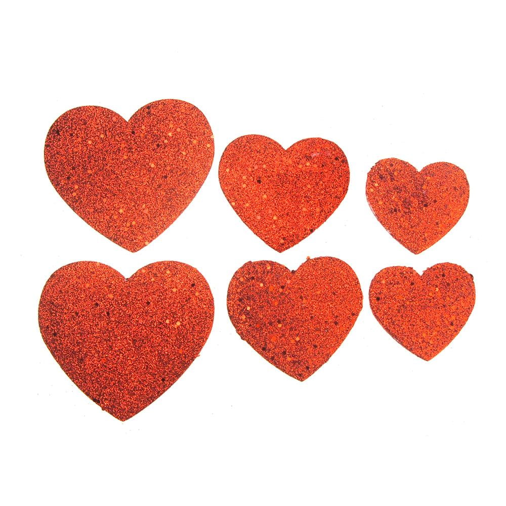 Christmas Styrofoam Heart Cut Out Red Glitter, 6 Count - Walmart.com