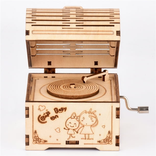 DIY 3D Wooden Puzzle Treasure Chest Music Box Model Kits Jewelry Boxes Toys For Children, Hand ...