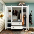 OXYLIFE 71.3" H Wardrobe Storage Cabinet Armorie Closet with Clothes ...