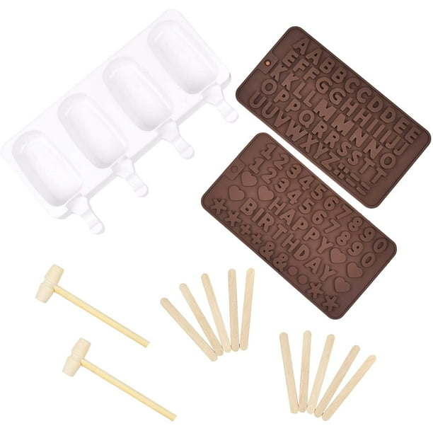 Chocolate Molds Silicone, Large Silicone Popsicle Molds 4 Cavities Ice ...