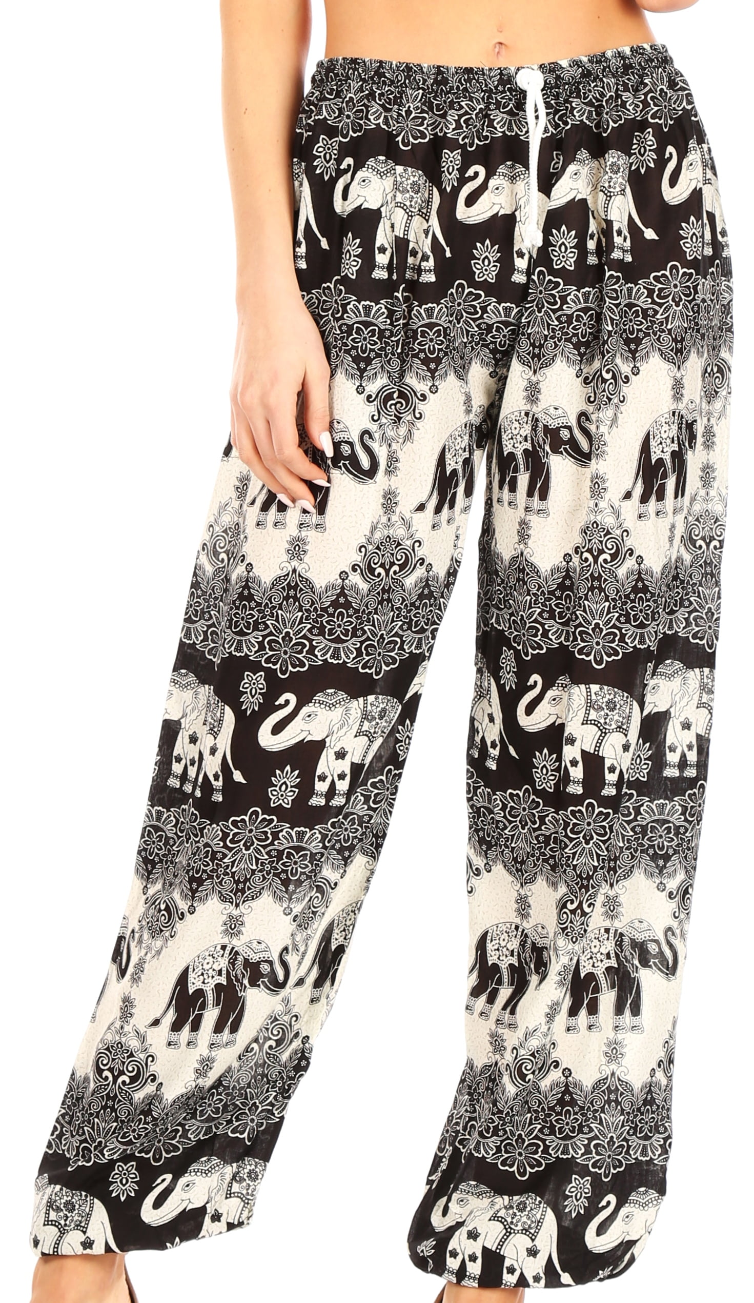 Sakkas Akilla Women's Loose Printed Yoga Elephant Pants Elastic Waist w ...