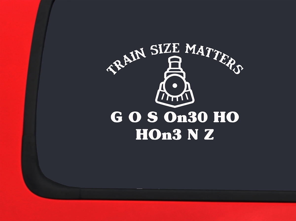 Car Sticker Train Size Matters Model Tracks Hobby Collection Car Window ...