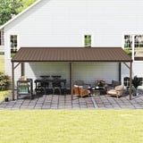 Domi Outdoor Living 12x20FT Lean to Gazebo,Wall-Mounted Hardtop with ...