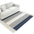 Bedroom Rug Carpet 3'x 5', Navy Blue Grey Stripe Washable Floor Carpet ...