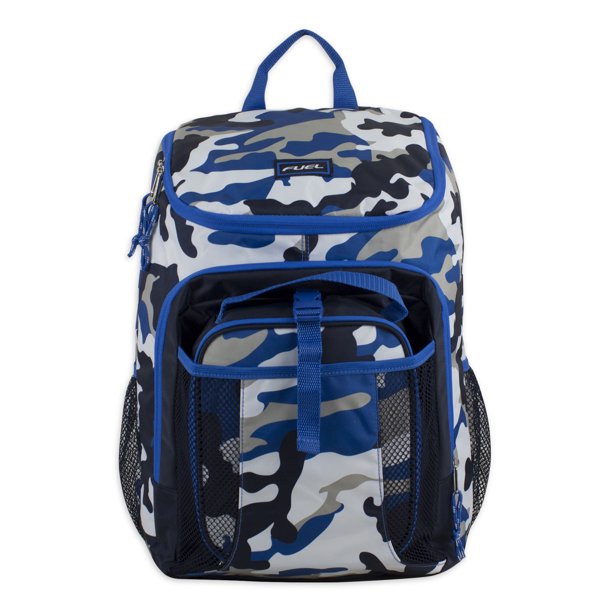Fuel Unisex Top Loading Backpack and Lunch Bag Set, 2-Piece, Blue White ...