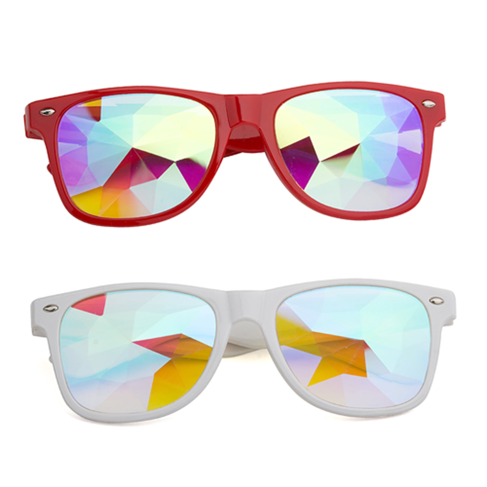 LELINTA 1/ 2Packs Fashion Rainbow Kaleidoscope Glasses Prism Sunglasses ...