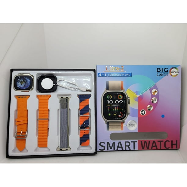 KIT SMARTWATCH ULTRA 2 CON 4 CORREAS Y CASE | Bodega Aurrera en línea