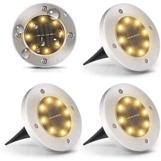 Outdoor Solar Ground Disk Lights , Upgraded Disk Lights Solar Powered ...