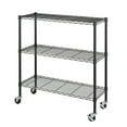 Excel Hardware Multi Purpose Wire 36'' H Three Shelf Shelving Cart ...