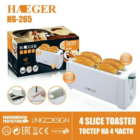 4 Slice Toaster, Long Slot Toaster With Countdown Timer, Bagel ...