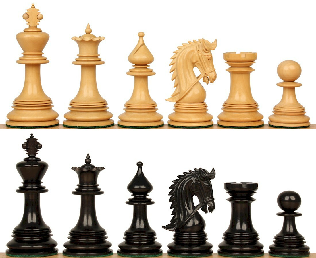 Hadrian Staunton Chess Set with Ebony & Boxwood Pieces - 4.4" King ...