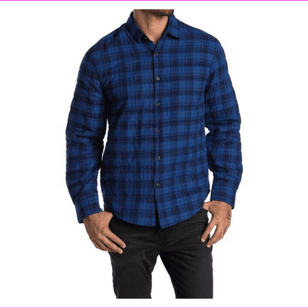 VALOR COLLECTIVE Caravan Regular Fit Faux Fur Lined Shirt,Blue Plaid ...
