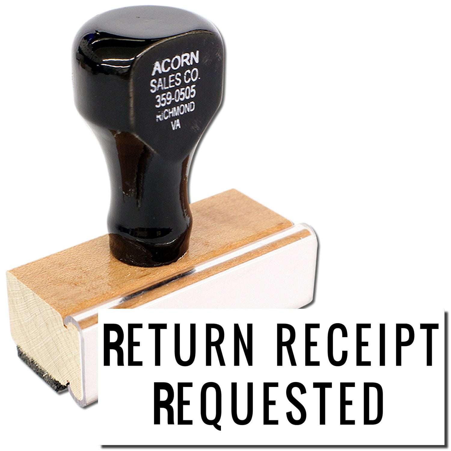 Large Narrow Font Return Receipt Requested Rubber Stamp, Wooden Handle ...