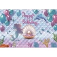 SUNOLIFE 7x5ft,Mermaid Birthday Backdrops,Glitter Scales Pearl ...