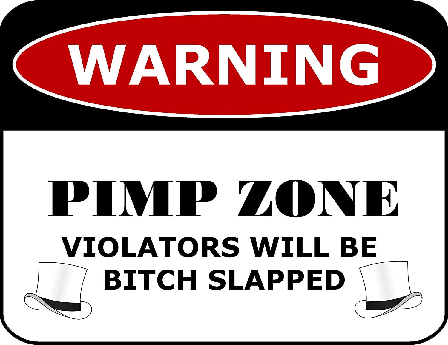 PCSCP Warning Pimp Zone Violators Will Be Bitch Slapped 11 inch by 9.5 ...