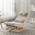 Upholstered Rocking Chair with Pull Out Footrest, Nursery Rocking ...