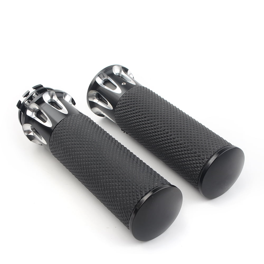 NS Motorcycle 1" Black Aluminum CNC Handle Bars Hand Grips for Harley ...