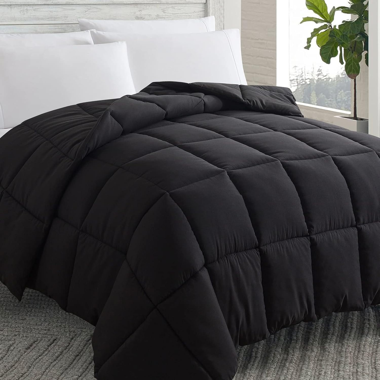 Click here for Gfdyree Queen Comforter Black  Down Alternative Be... prices