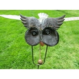 Kinetic Metal Brown Grey Owl Yard Stake: Rocking Large Bird Decor Wind ...