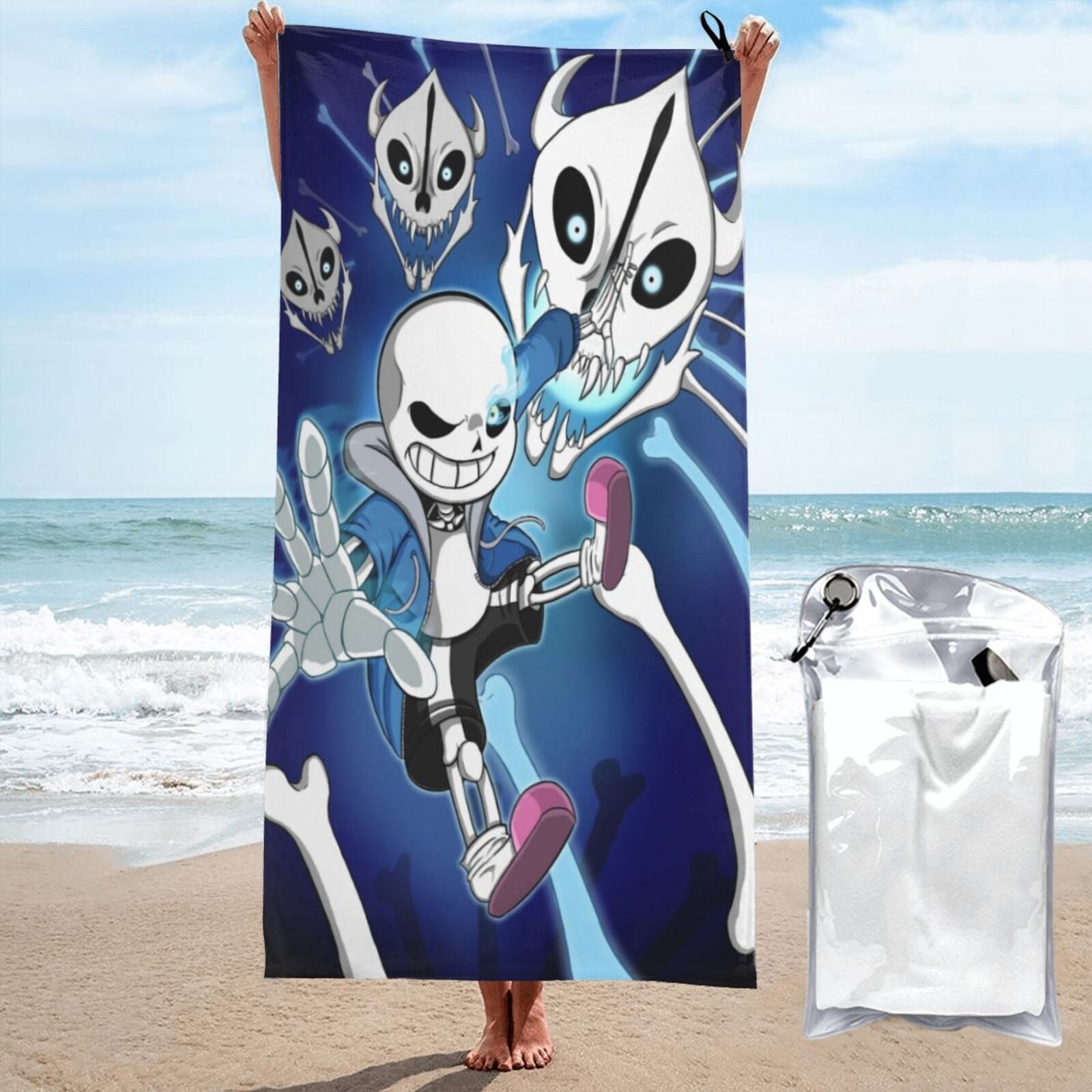 Toalla de playa Undertale Sans, suave, de secado rápido, resistente a ...